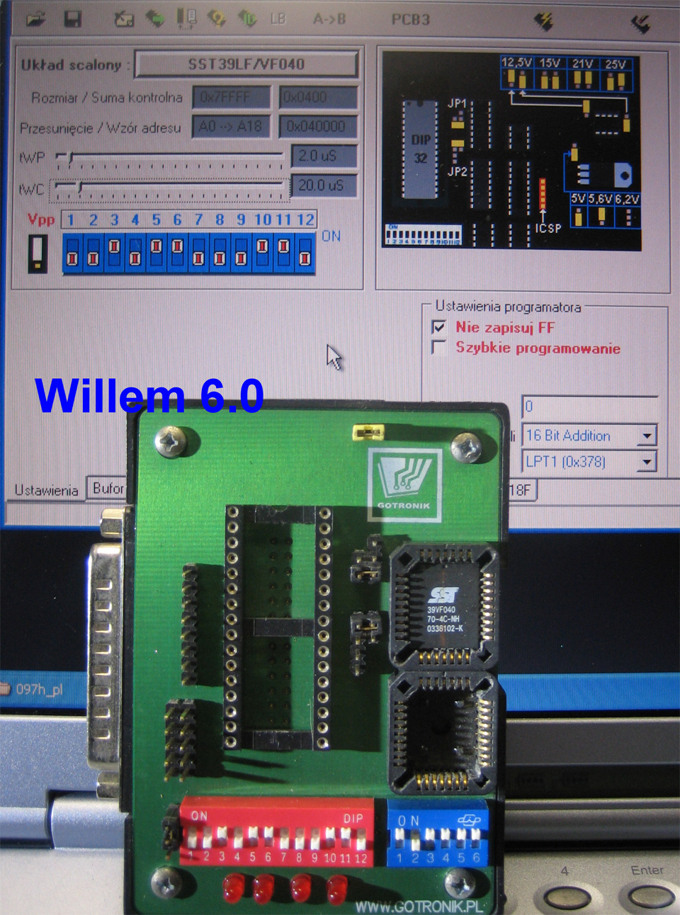 Willem 6.0 SST39VF040 problem z kasowaniem / zapisaniem • Forum ELVIKOM