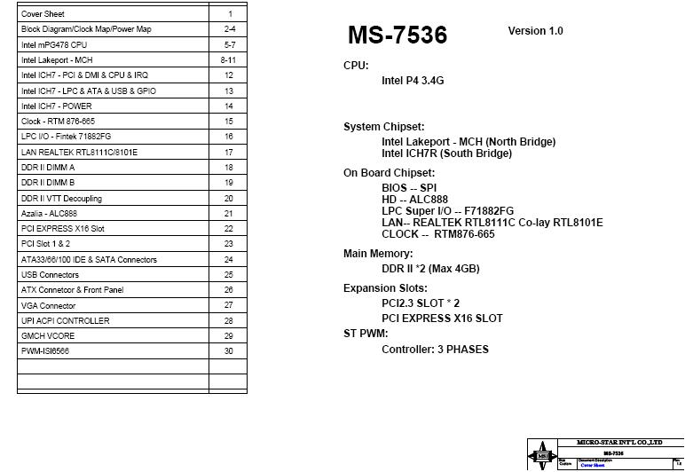 Schemat MSI MS-7536 • Forum ELVIKOM